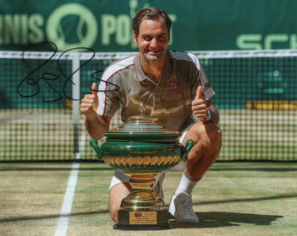 ROGER FEDERER SIGNED AUTOGRAPH 8X10 PHOTO - TENNIS LEGEND, WIMBLEDON ...