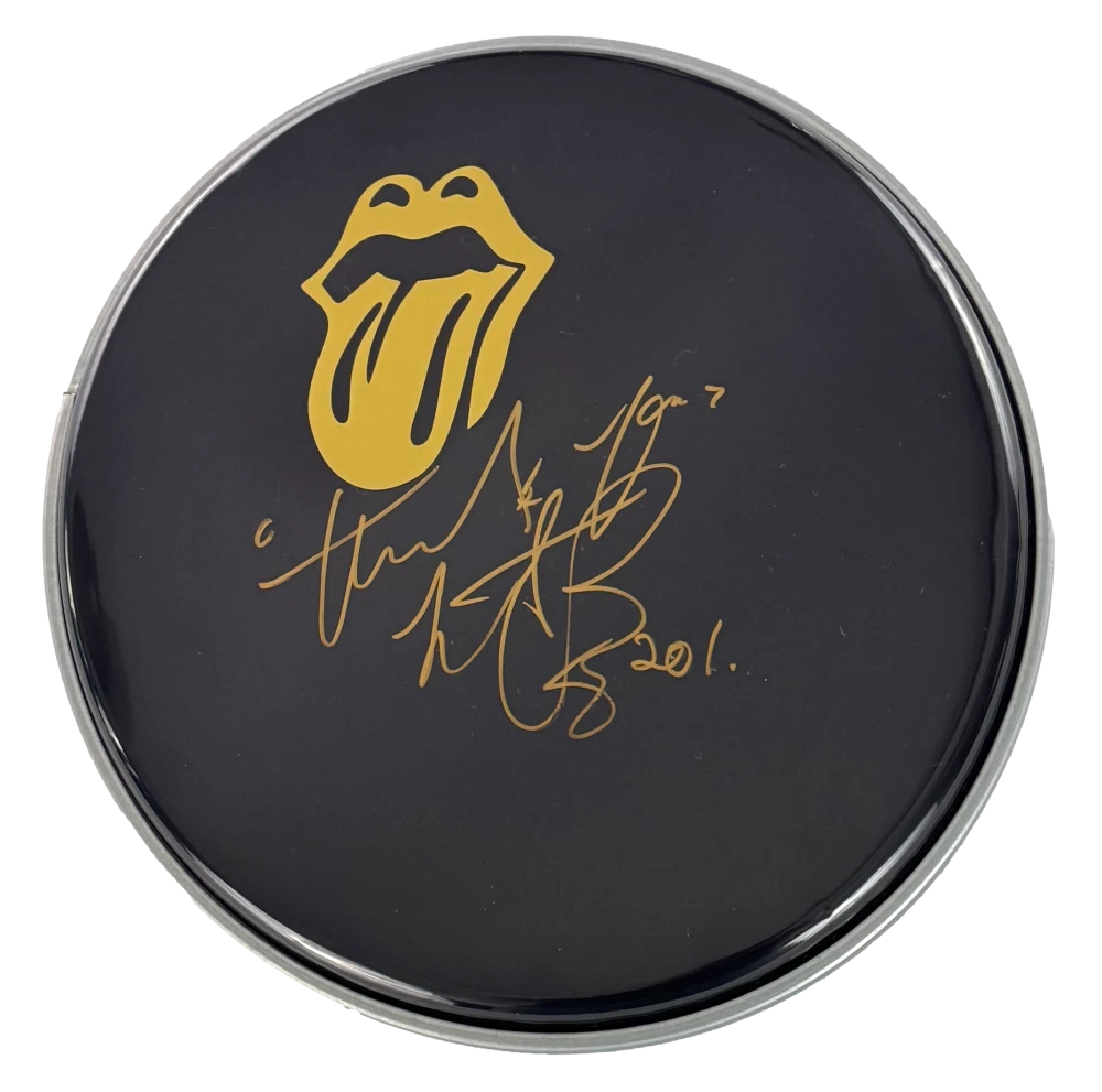 Charlie Watts The Rolling Stones Signed Autograph 10" Drumhead Skin w ...