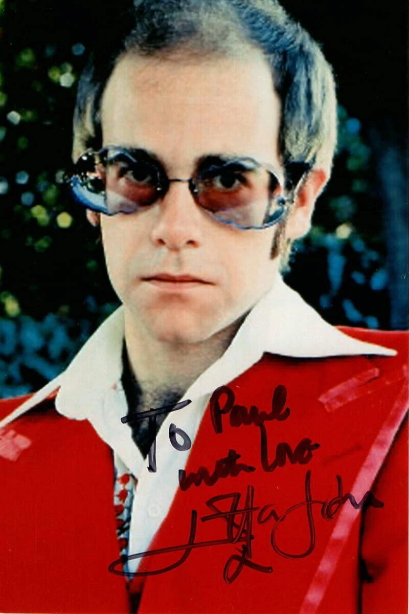 ELTON JOHN SIGNED AUTOGRAPH 4X6 PHOTO - GOODBYE YELLOW BRICK ROAD ...