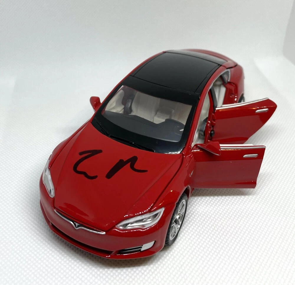 ELON MUSK SIGNED AUTOGRAPH 1:32 DIECAST TESLA MODEL S (RED) CAR RARE ...