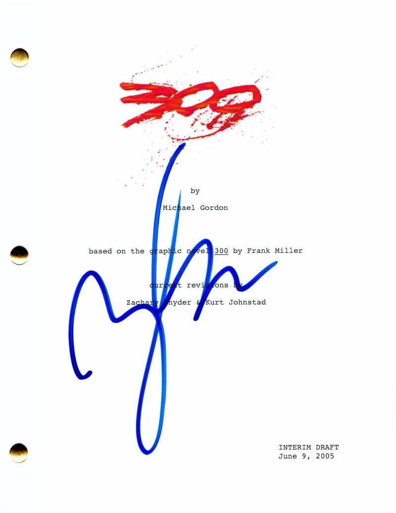 ZACK SNYDER SIGNED AUTOGRAPH 300 MOVIE SCRIPT - GERARD BUTLER, JUSTICE ...