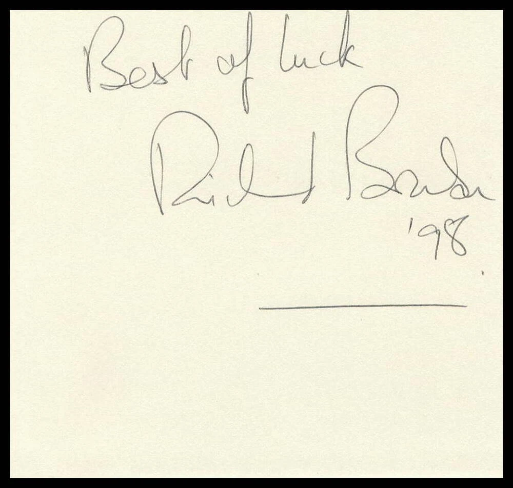 RICHARD BRANSON SIGNED AUTOGRAPH CUT - VIRGIN GALACTIC OWNER ...
