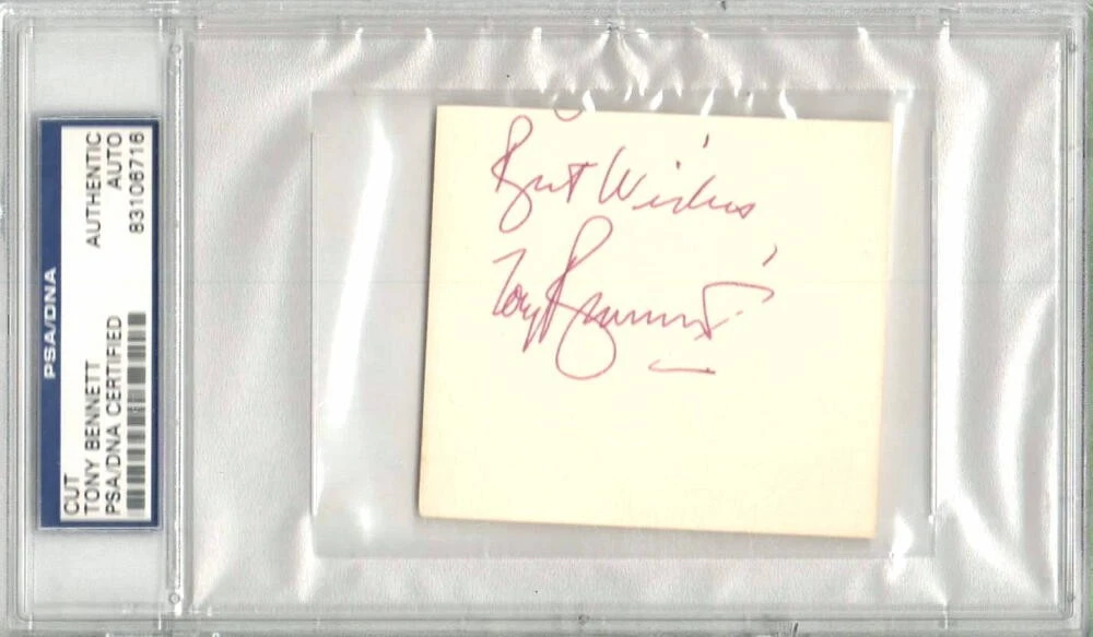 TONY BENNETT SIGNED AUTOGRAPH PSA SLABBED CUT - LEGENDARY CROONER, VERY ...