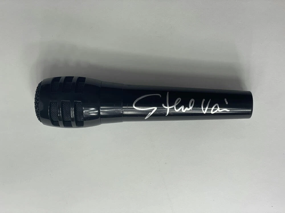 STEVE VAI SIGNED AUTOGRAPH MICROPHONE MIC PASSION AND WARFARE GRAMMY ...