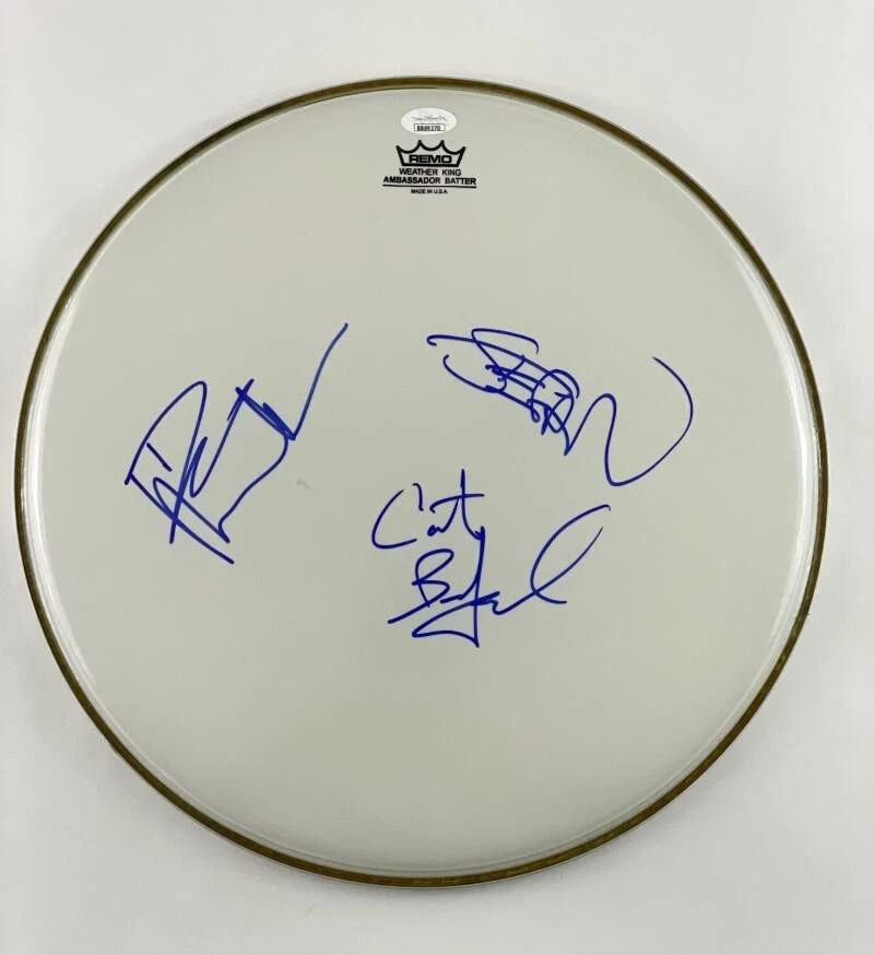 DAVE MATTHEWS STEFAN LESSARD CARTER BEAUFORD SIGNED AUTOGRAPH DRUMHEAD ...