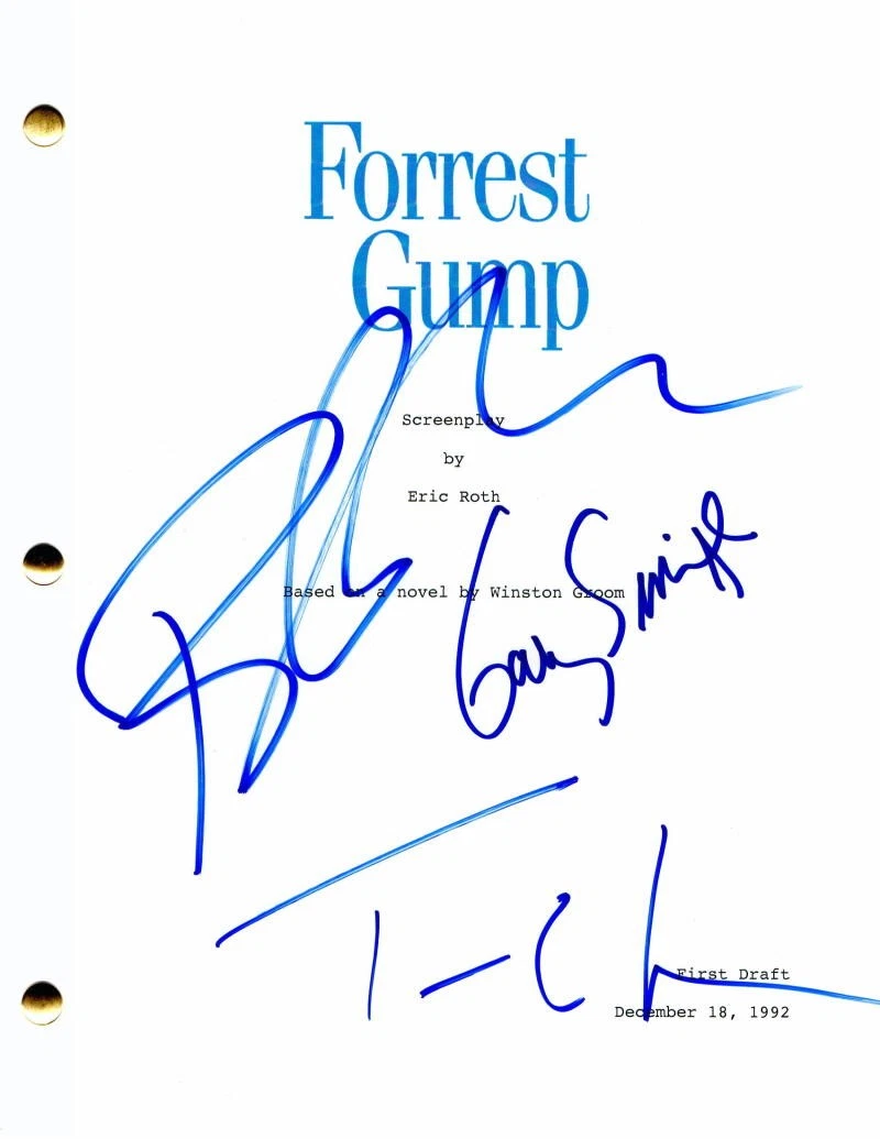 TOM HANKS, ROBIN WRIGHT, GARY SINISE SIGNED AUTOGRAPH FORREST GUMP ...