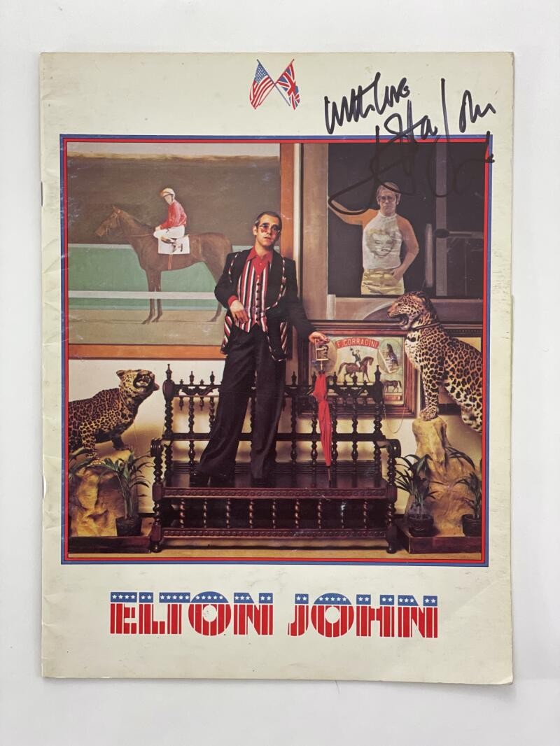 ELTON JOHN SIGNED AUTOGRAPH 1974 CARIBOU TOUR PROGRAM BOOK - VERY RARE ...