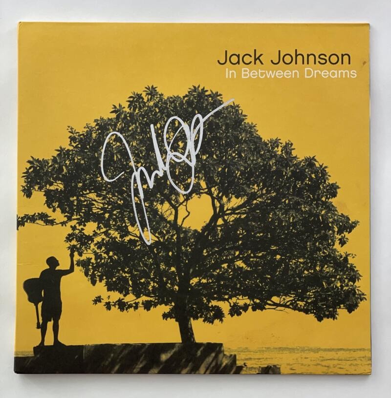 JACK JOHNSON SIGNED AUTOGRAPH ALBUM VINYL RECORD * IN BETWEEN DREAMS ...
