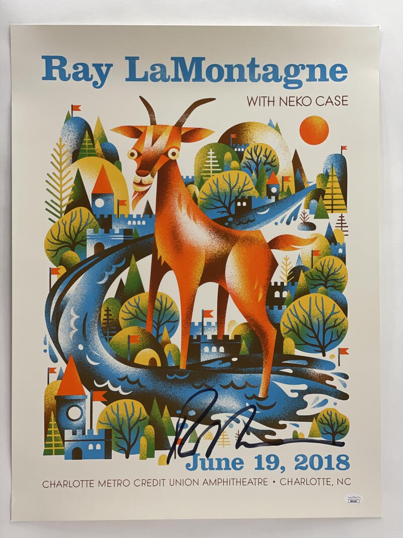 RAY LAMONTAGNE SIGNED AUTOGRAPH 18X24 CONCERT TOUR POSTER CHARLOTTE 6 ...