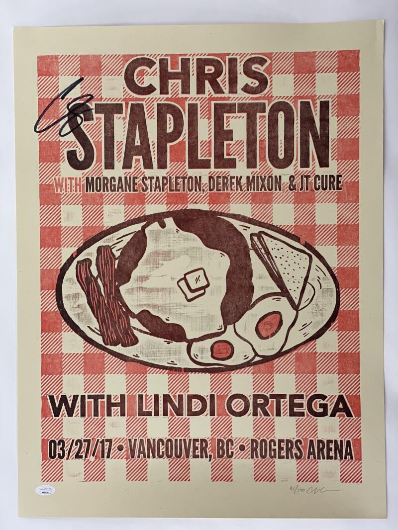 CHRIS STAPLETON SIGNED AUTOGRAPH 18X24 CONCERT TOUR POSTER VANCOUVER 3 ...