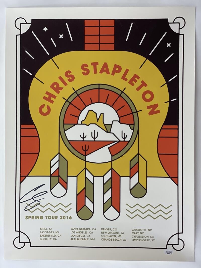 CHRIS STAPLETON SIGNED AUTOGRAPH 18X24 CONCERT TOUR POSTER - SPRING ...