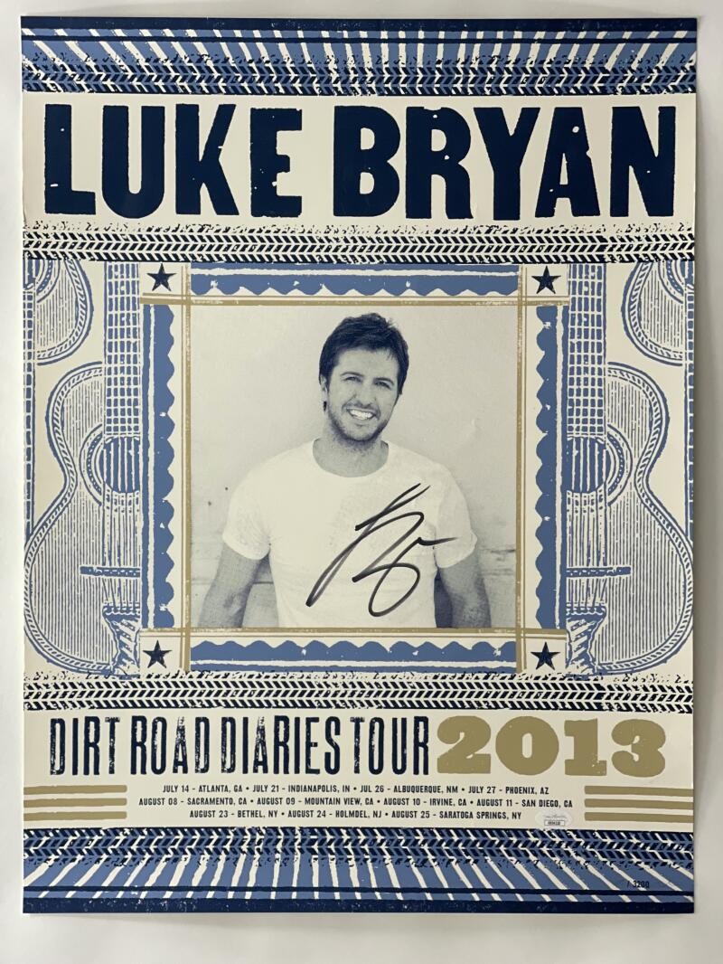 LUKE BRYAN SIGNED AUTOGRAPH 18X24 CONCERT TOUR POSTER - COUNTRY MUSIC ...