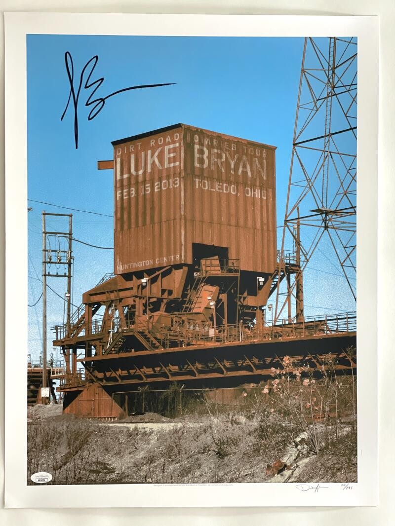 LUKE BRYAN SIGNED AUTOGRAPH 17X23 CONCERT TOUR POSTER - TOLEDO OH 2/15 ...