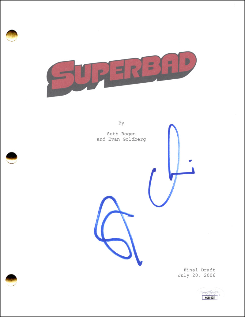 Seth Rogen & McLovin Signed Autograph Superbad Full Script Screenplay w ...