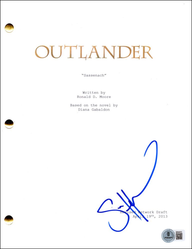 Sam Heughan Signed Autograph Outlander Script Screenplay - Jamie Fraser ...