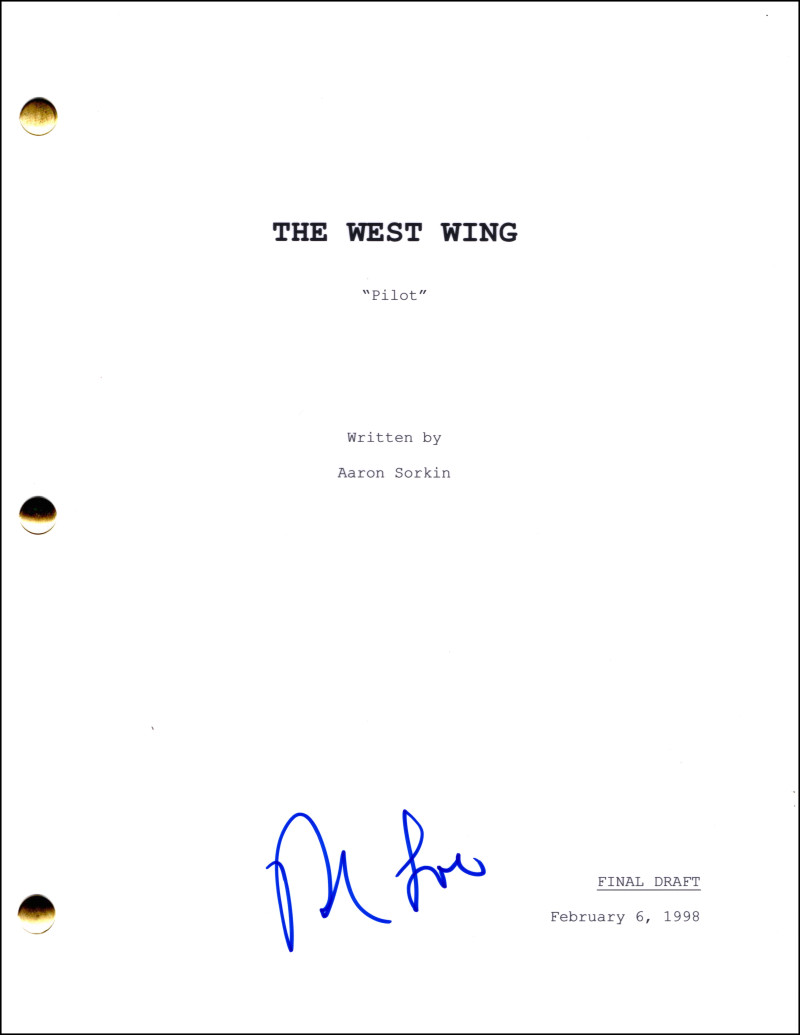 Rob Lowe Signed Autograph The West Wing Full Pilot Script Screenplay ...