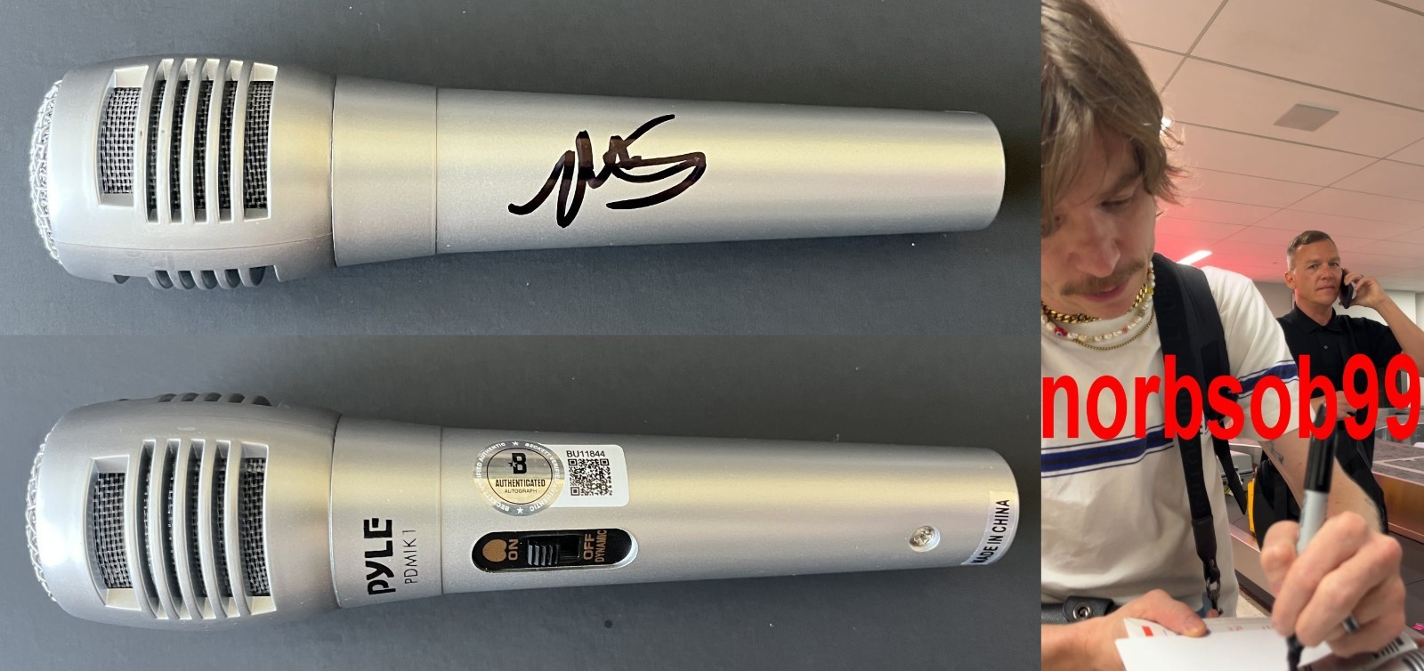 MATT SHULTZ CAGE THE ELEPHANT SIGNED MICROPHONE w/EXACT PROOF & BECKETT ...