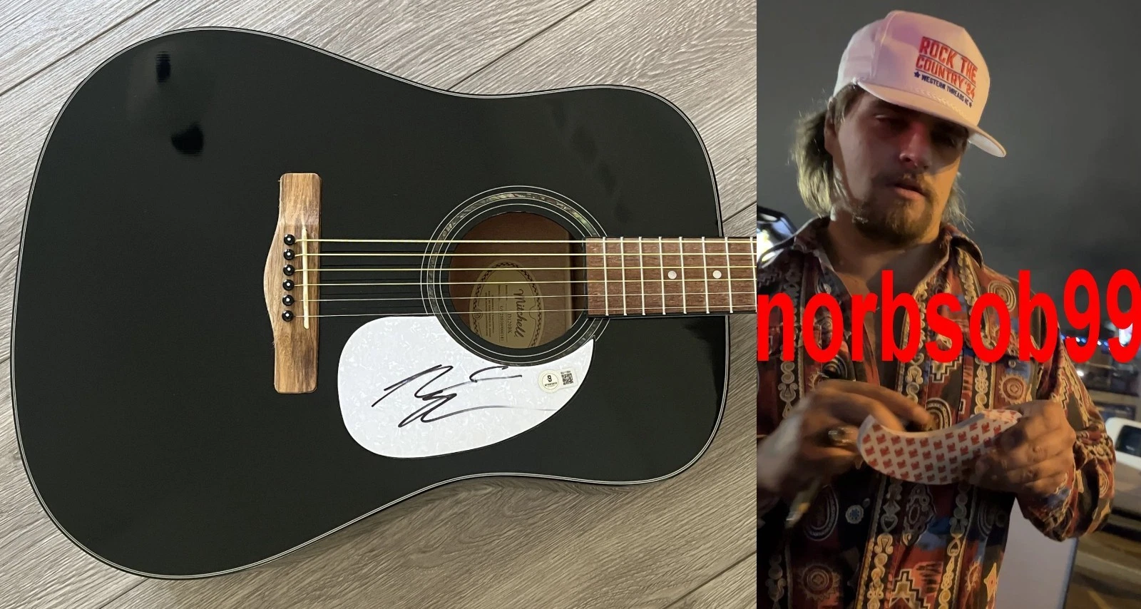 GAVIN ADCOCK SIGNED AUTOGRAPH 41" ACOUSTIC GUITAR w/EXACT PROOF BECKETT ...