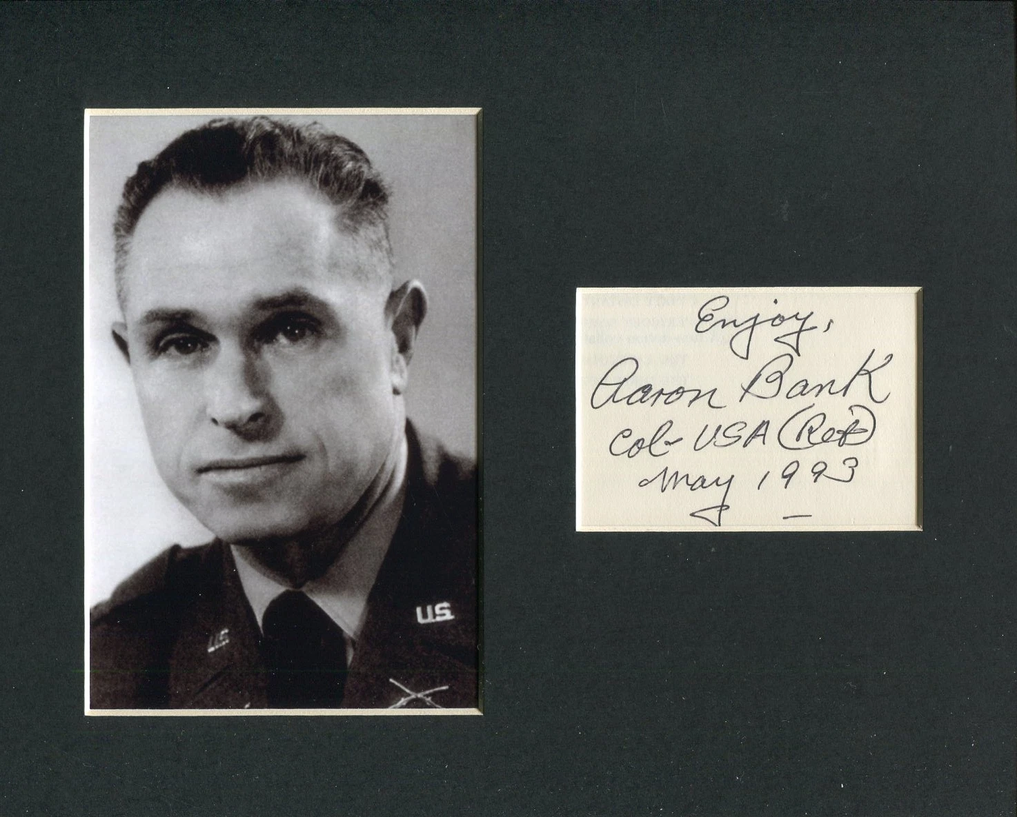Colonel Aaron Bank Founded US Army Special Forces Green Berets Signed ...