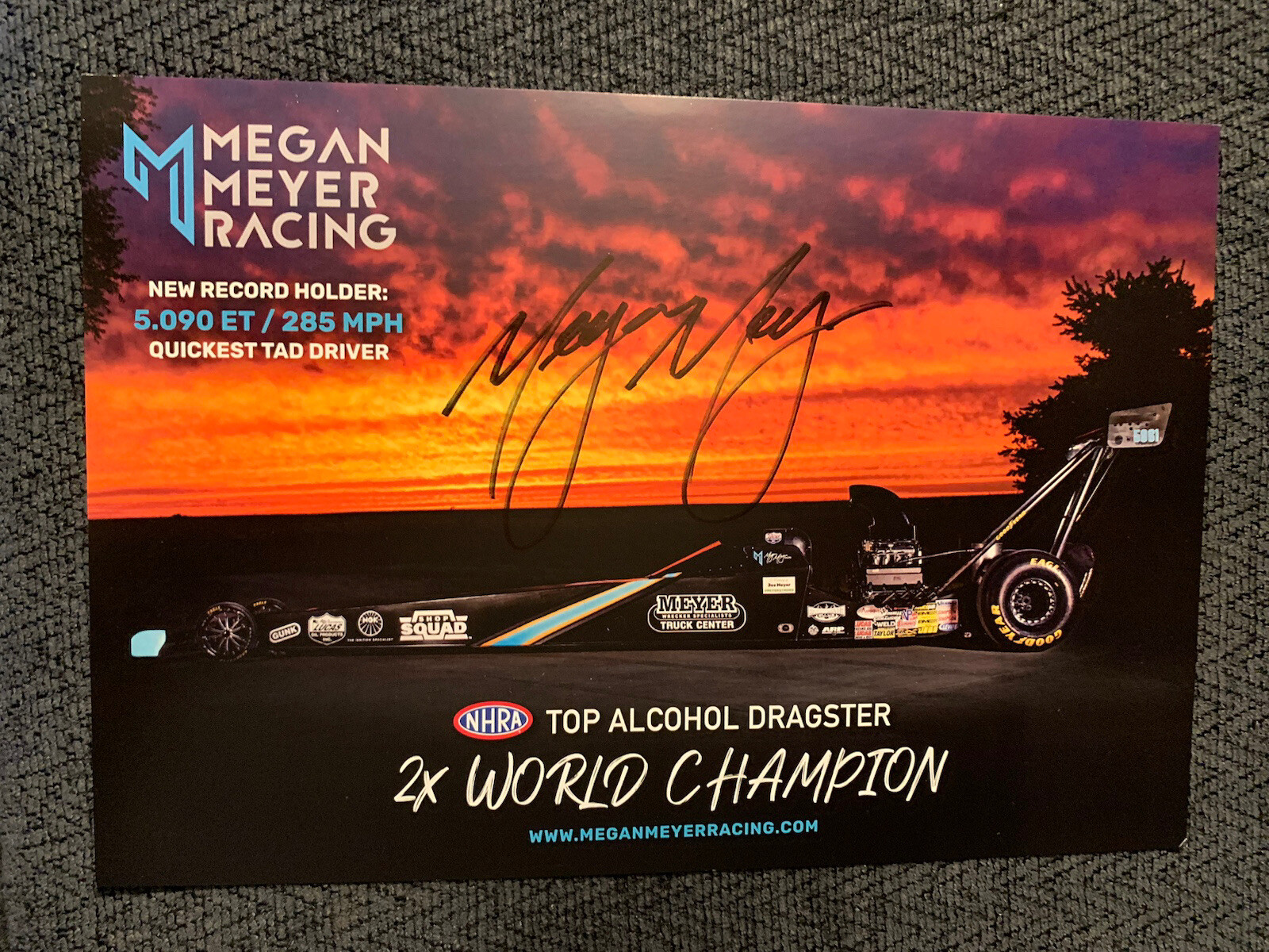 Megan Meyer Signed Promo Card Nhra Drag Racing Autographed 2022 ...