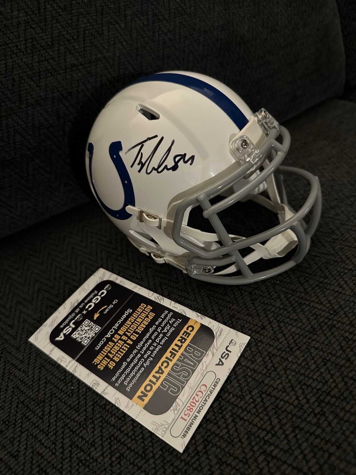 Tyler Warren Signed Indianapolis Colts Mini Helmet JSA Authenticated ...