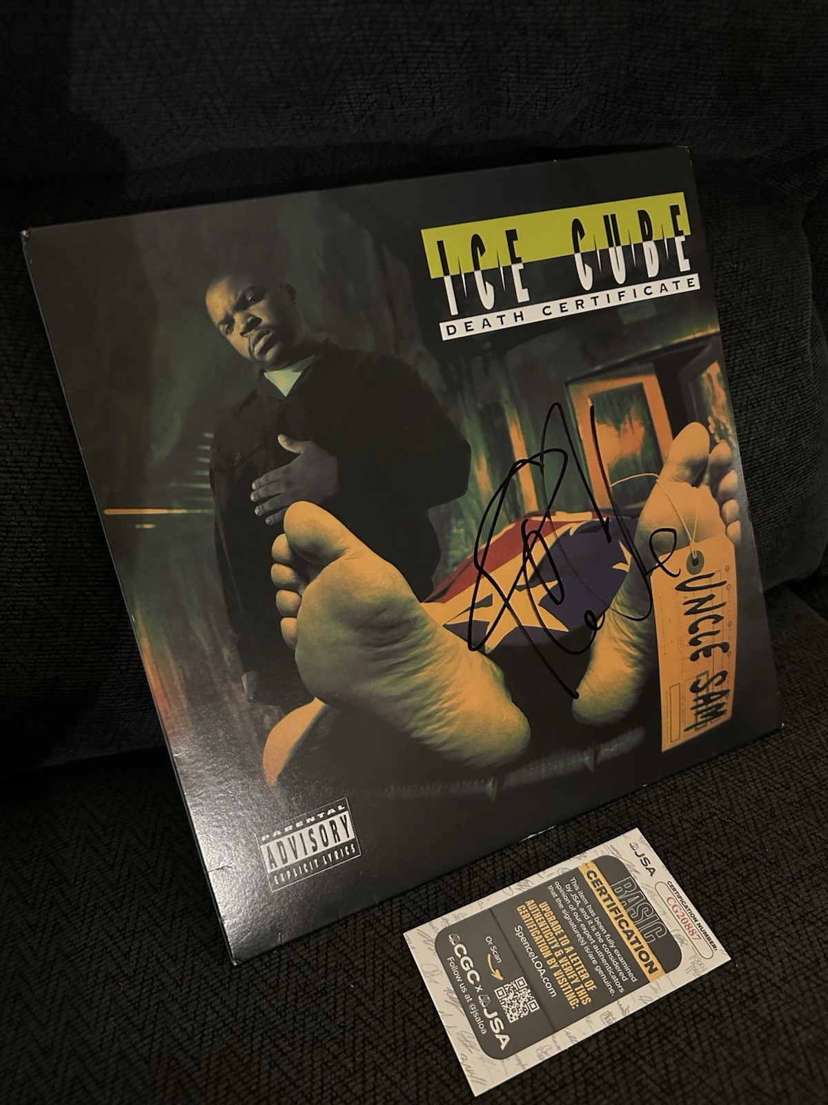 Ice Cube SIGNED Vinyl ALBUM JSA Authenticated COA Death Certificate ...