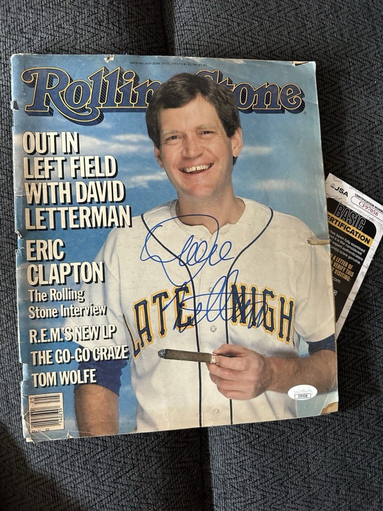 David Letterman signed Rolling Stone Magazine JSA Authentication COA ...