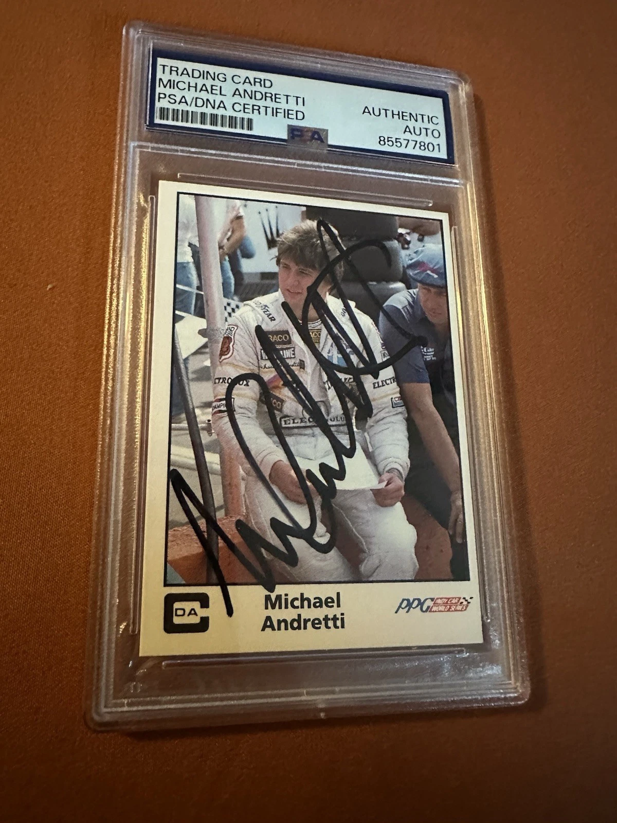Michael Andretti Signed 1984 PPG Indy Car Card #36 PSA /DNA Slab COA RC ...