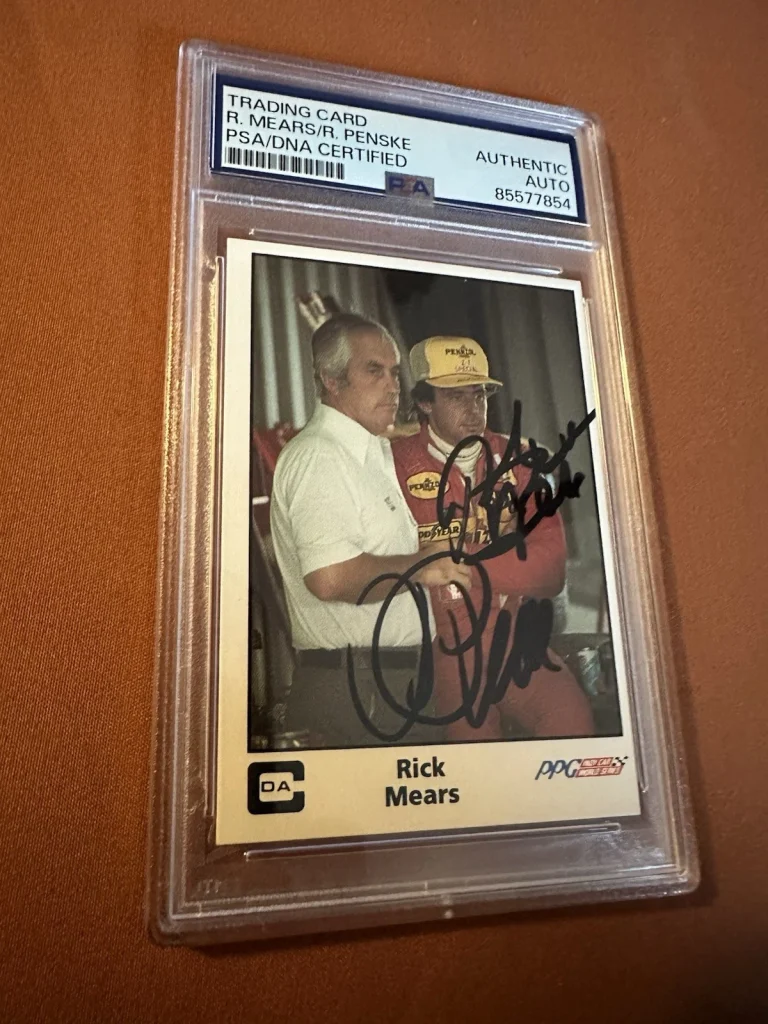 Rick Mears Roger Penske Signed 1985 Ppg Indy 500 Card #25 PSA /DNA Slab ...