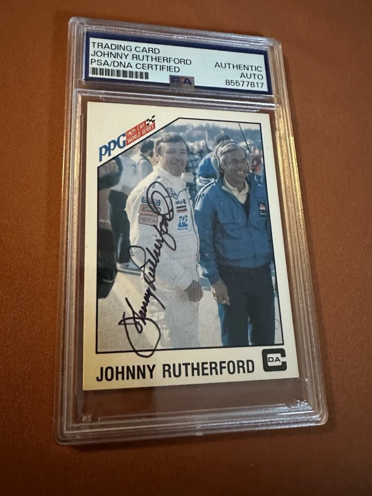 Johnny Rutherford Signed 1983 PPG Indy Car Card #21 PSA /DNA COA RC ...
