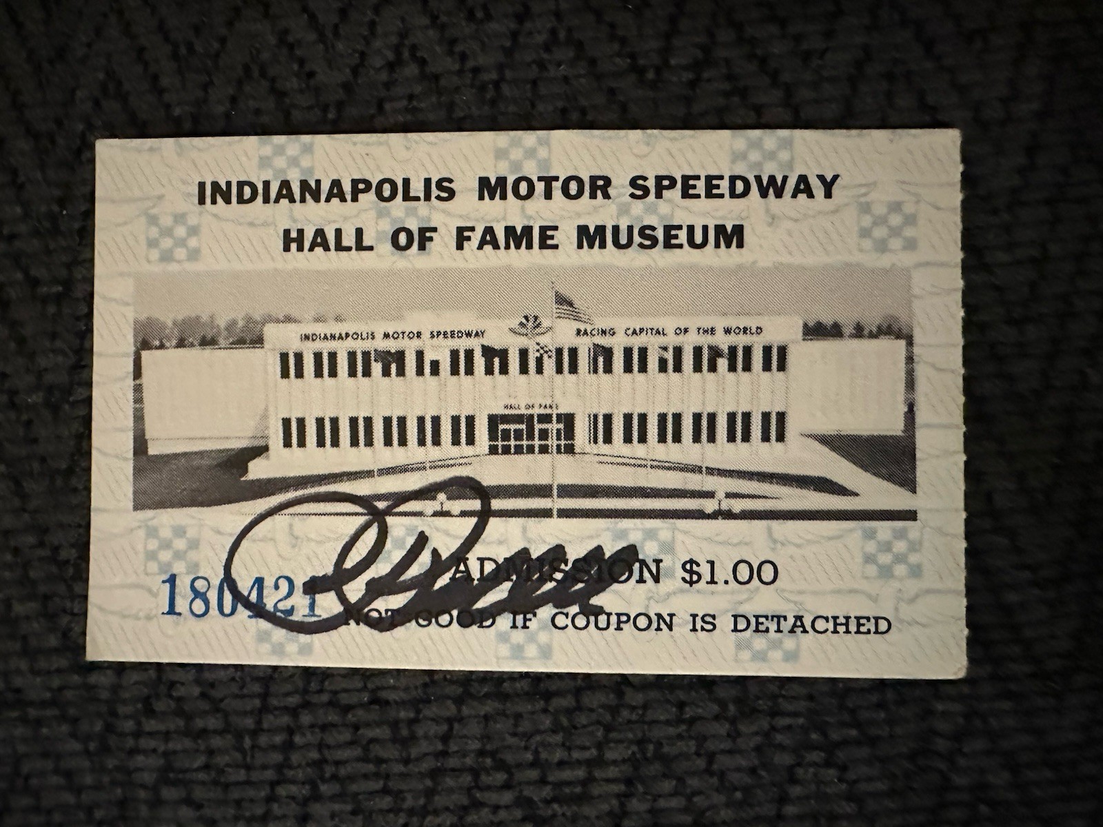Roger Penske Signed Indianapolis Motor Speedway Indy 500 Museum Ticket ...