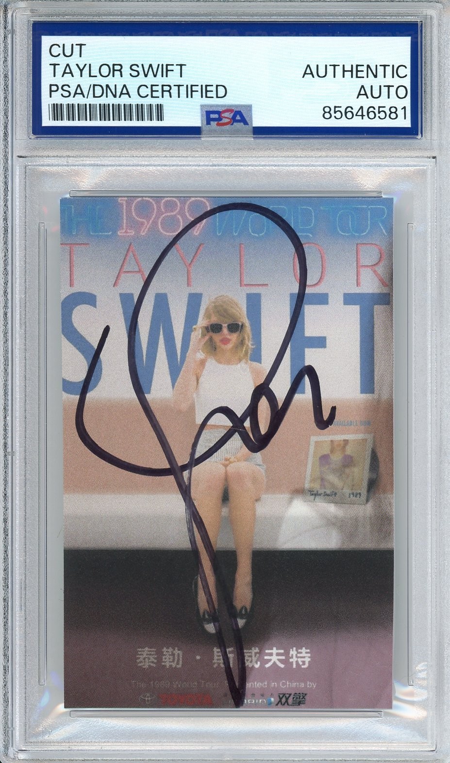 TAYLOR SWIFT SIGNED 1989 World Tour Picture Cut AUTOGRAPH PSA DNA COA ...