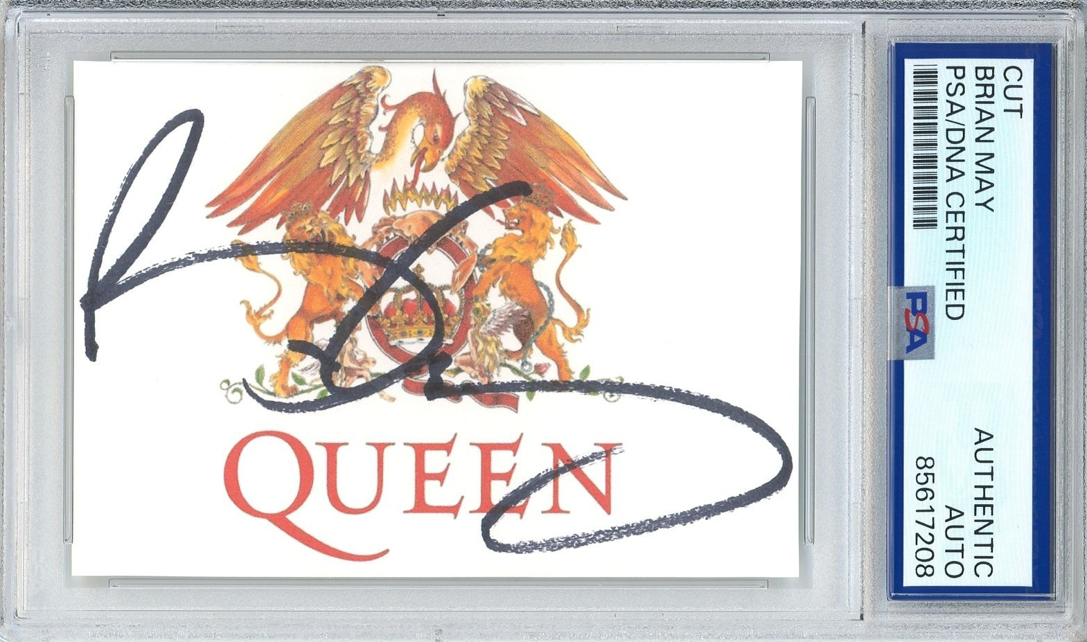 Brian May of Queen SIGNED Guitar Band Logo Cut PSA DNA COA Authentic ...
