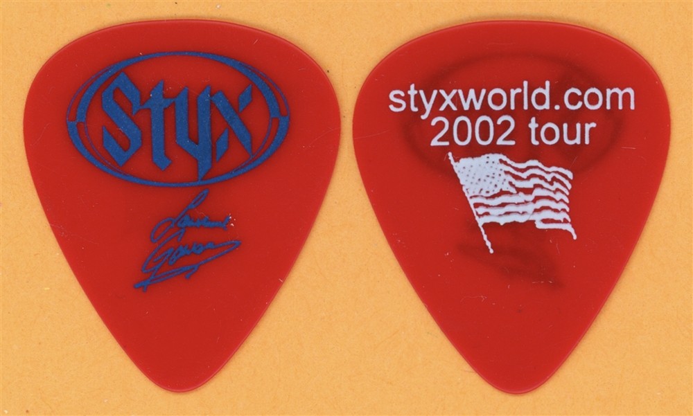 Styx Lawrence Gowan Vintage Guitar Pick - 2002 Styxworld Tour | Autographia