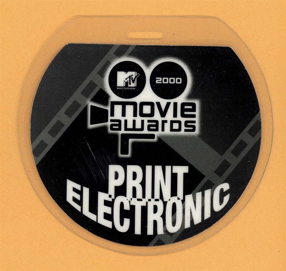 MTV 2000 Movie Awards Tour Print Electronic Laminated Backstage Pass ...