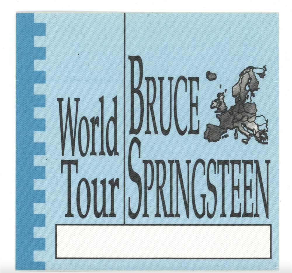 Bruce Springsteen 1992 World Tour Satin Backstage Pass Square Blue ...