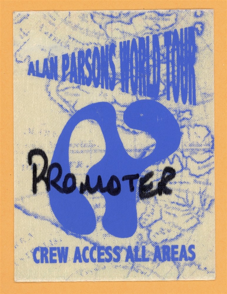Alan Parsons Tour Concert Tour Promoter Backstage Pass | Autographia