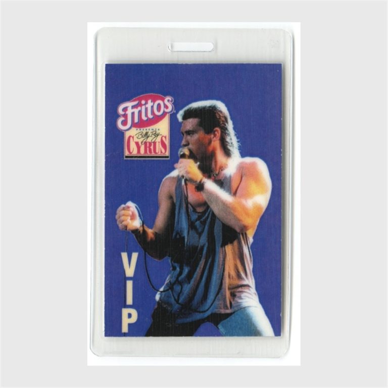 Billy Ray Cyrus 1993 Concert Tour Laminated Backstage Pass Fritos VIP ...