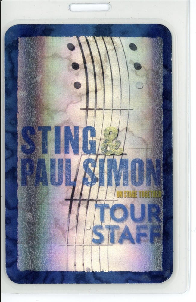 Paul Simon & Sting VIP Laminated Backstage Pass Metallic | Autographia