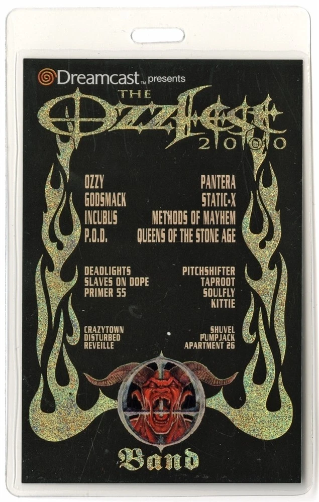 Pantera 2000 Ozzfest w/ Ozzy Osbourne Concert Tour Foil Laminated ...