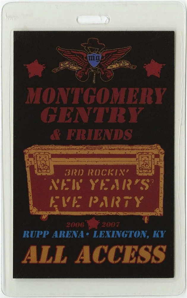 Montgomery Gentry 2006 Concert Tour All Access Laminated Backstage Pass ...