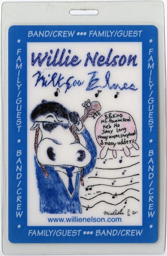 Willie Nelson 2000 Milk Cow Blues Tour w/ BB King Laminated Backstage ...