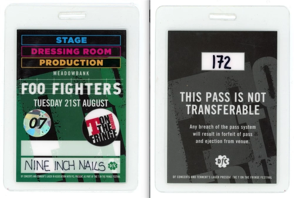 Nine Inch Nails Foo Fighters 2007 Meadowbank Stadium UK Laminated ...