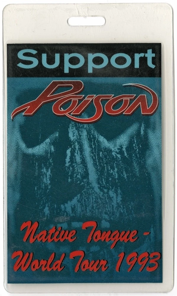 Poison 1993 Native Tongue Concert Tour Vintage Laminated Backstage Pass ...