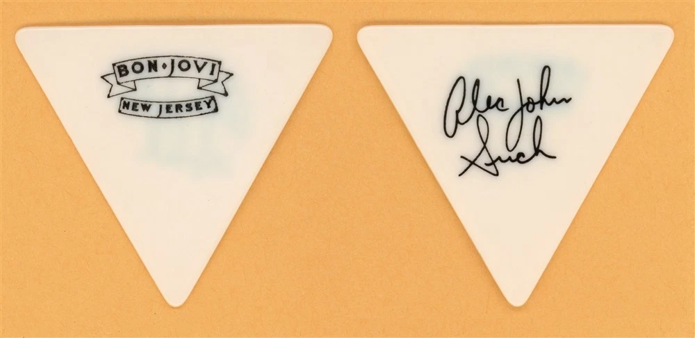 Bon Jovi Alec John Such Vintage Guitar Pick - 1988 New Jersey Tour ...