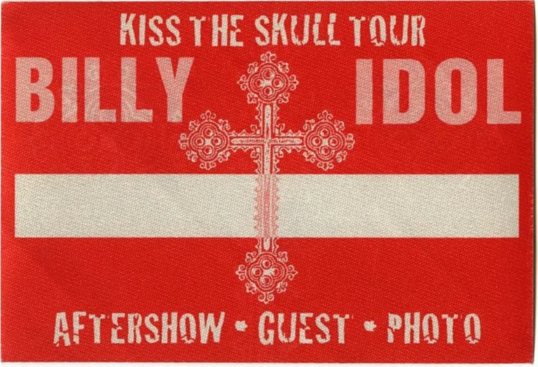Billy Idol 2002 KISS the Skull Concert Tour After Show Backstage Pass ...