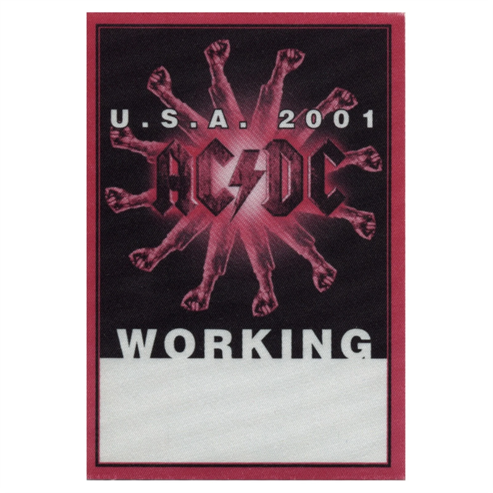 AC/DC 2001 Stiff Upper Lip Concert Tour Working Backstage Pass - USA ...