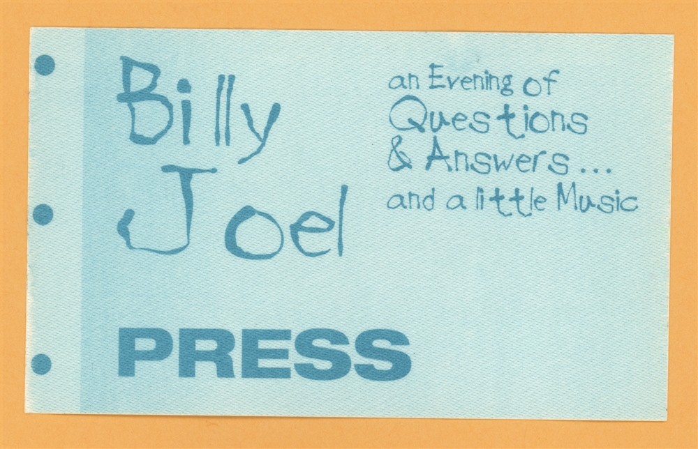 Billy Joel 1995 An Evening of Questions Concert Tour Press Backstage ...