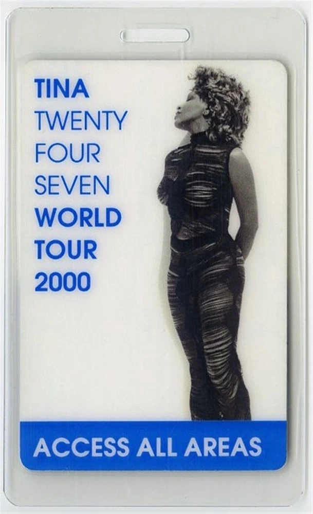 Tina Turner 2000 Twenty Four Seven Tour All Access Laminated Backstage ...