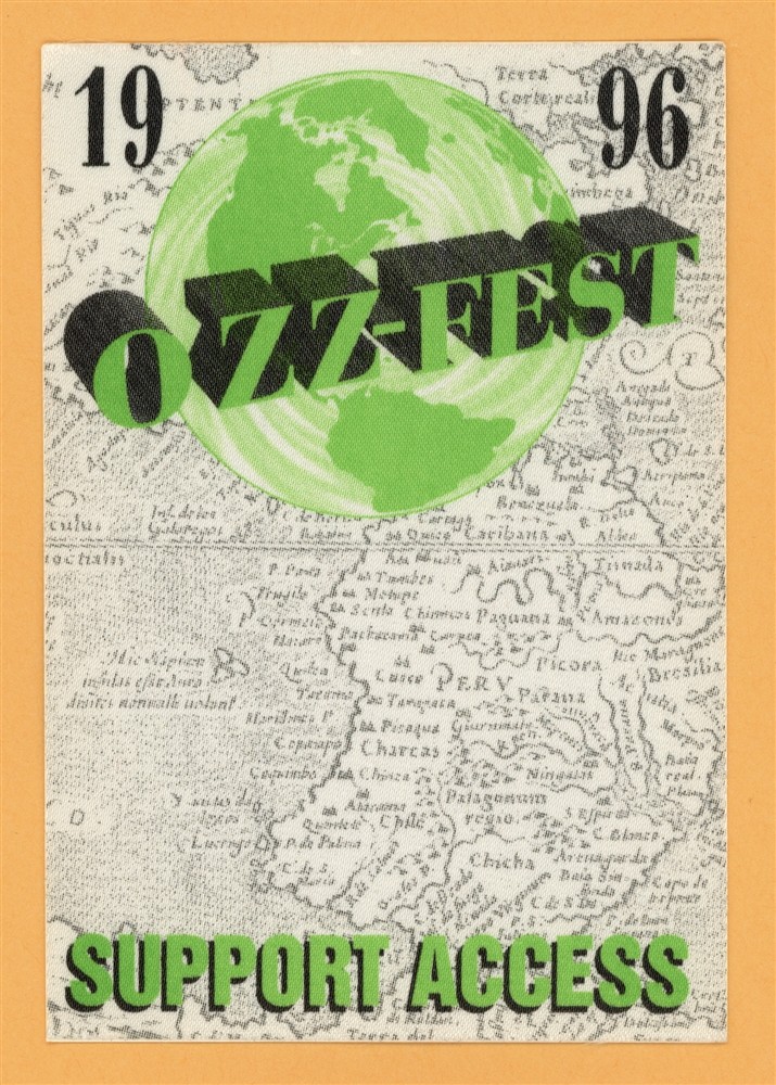 Ozzy Osbourne 1996 Ozzfest w/ Slayer Concert Tour Support Backstage Pass | Autographia